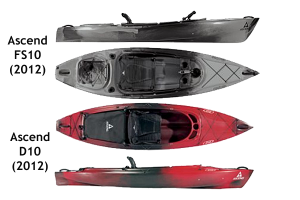 The 2012 Ascend FS10 and Ascend D10 Kayaks compared - Ozarks Walkabout
